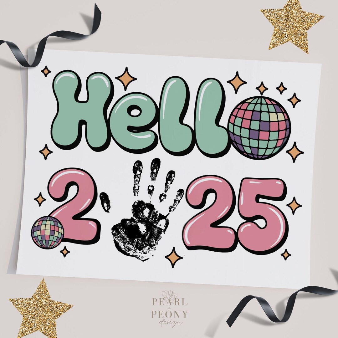 PRINTABLE Happy New Year Handprint Art Craft for Kids, Keepsake Art ...