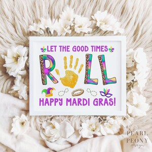 PRINTABLE Mardi Gras Handprint Art Craft for Kids, Good Times Roll ...