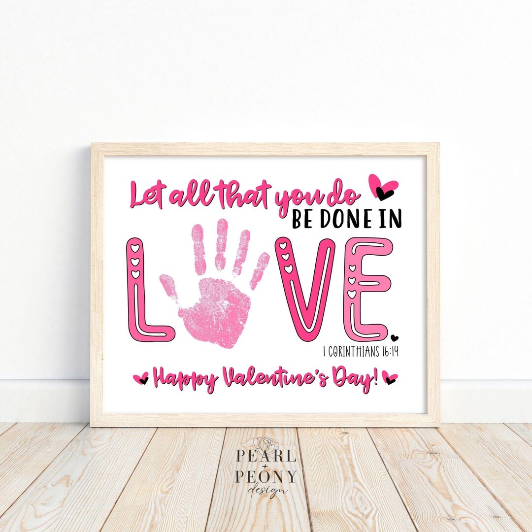PRINTABLE Christian Valentines Day Handprint Art Craft Project, Toddler ...