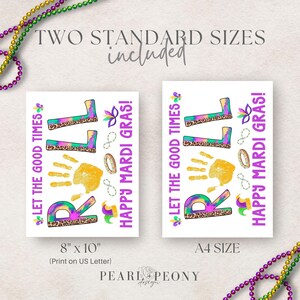 PRINTABLE Mardi Gras Handprint Art Craft for Kids, Good Times Roll ...