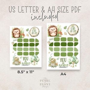 PRINTABLE Cute Hedgehog Reward Chart, Kids Chore Chart, Routine Sticker ...