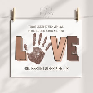 PRINTABLE MLK Day Handprint Art Craft for Kids, Black History Month ...