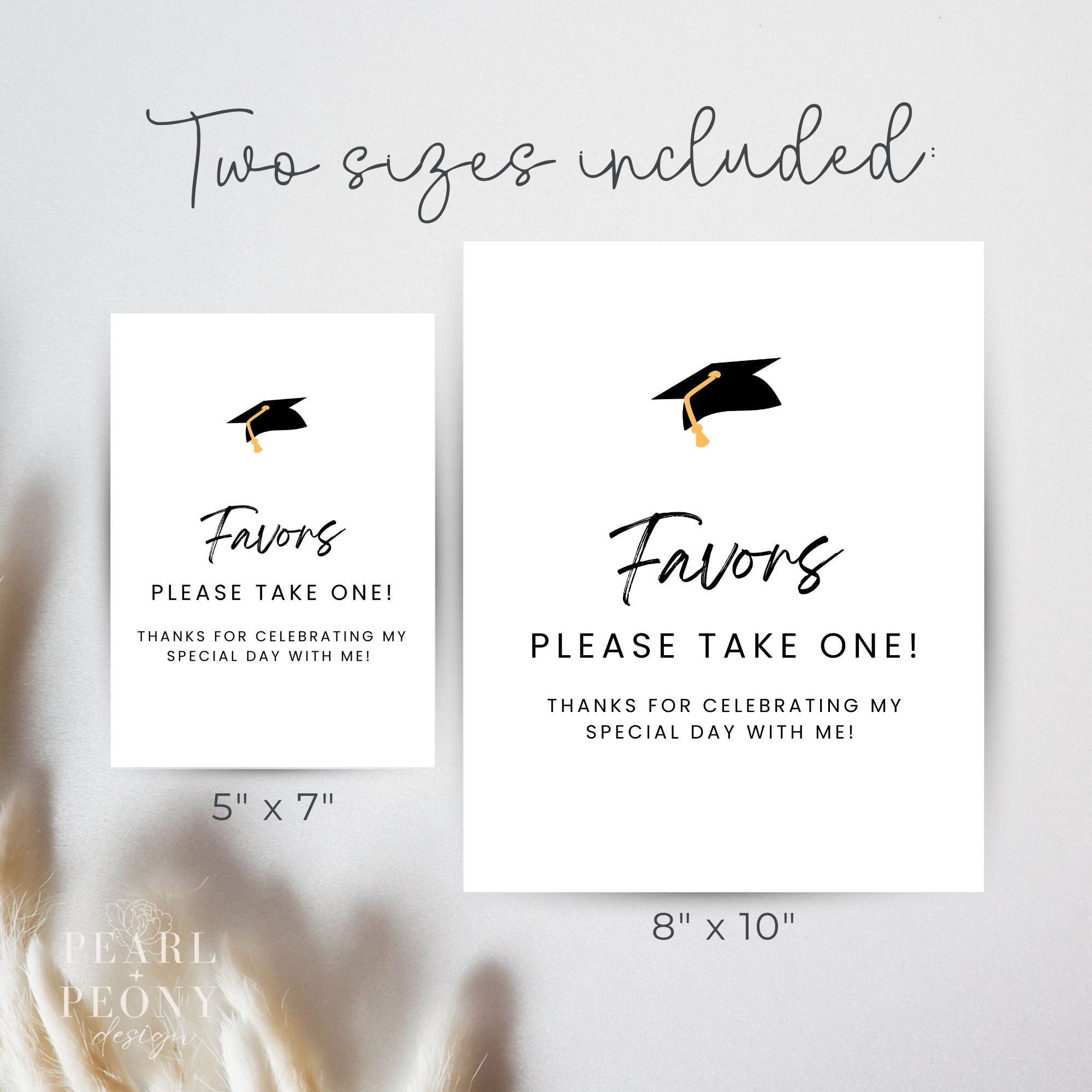 PRINTABLE Graduation Party Favor Table Sign, NON-EDITABLE Print and ...