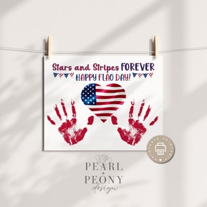 PRINTABLE Flag Day Handprint Art Craft for Kids, Flag Day Activity ...