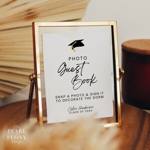 Graduation Photo Guest Book Sign Template | Photo Guestbook Sign ...