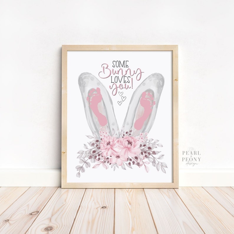 PRINTABLE Easter Handprint Art Craft for Kids, Bunny Footprint Keepsake ...