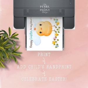 PRINTABLE Easter Handprint Art Craft for Kids, Chick Keepsake Art ...