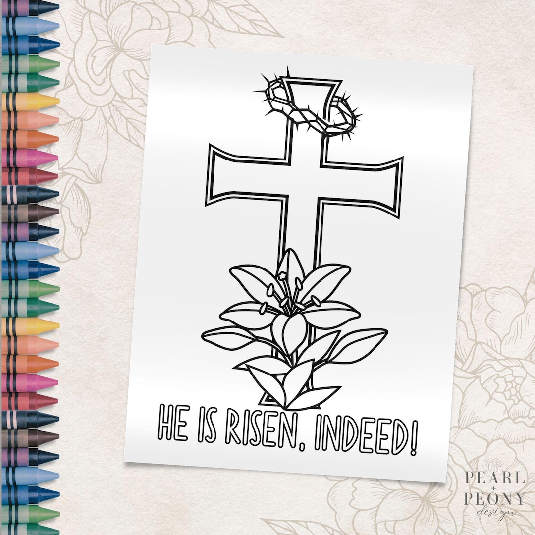 PRINTABLE Christian Easter Coloring Page, Butterfly Cross Coloring ...