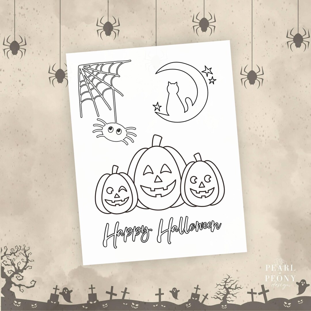 PRINTABLE Halloween Coloring Page, Fall Art Craft, Preschool ...