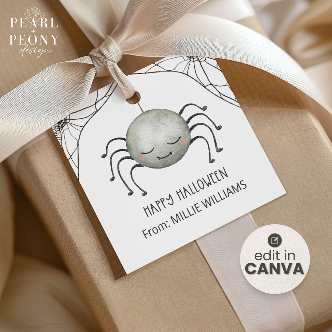 EDITABLE Halloween Gift Tag Template, Printable Classroom Party Favor ...