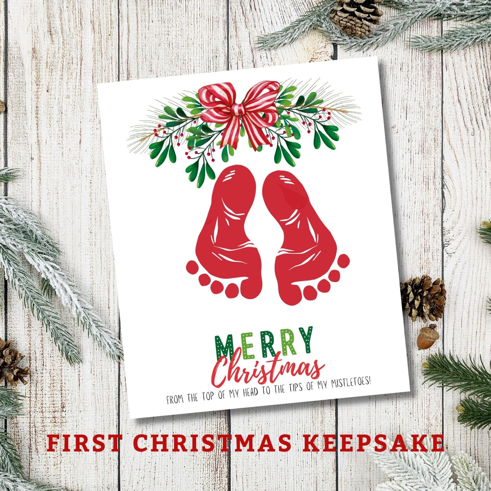 PRINTABLE Christmas Craft for Kids, Baby's First Christmas Keepsake Art ...