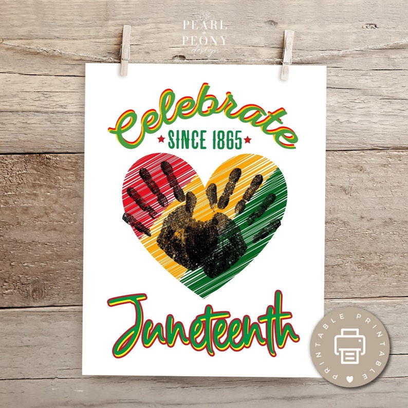 PRINTABLE Juneteenth Handprint Art Craft for Kids, Freedom Day Keepsake ...