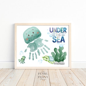 PRINTABLE Under the Sea Handprint Art Craft for Kids, Sea Life, Toddler ...