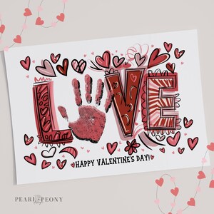 PRINTABLE Valentines Day Handprint Art Craft for Kids, Keepsake Art ...