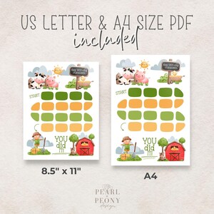 PRINTABLE Cute Farmyard Reward Chart, Kids Chore Chart, Farm Animal ...