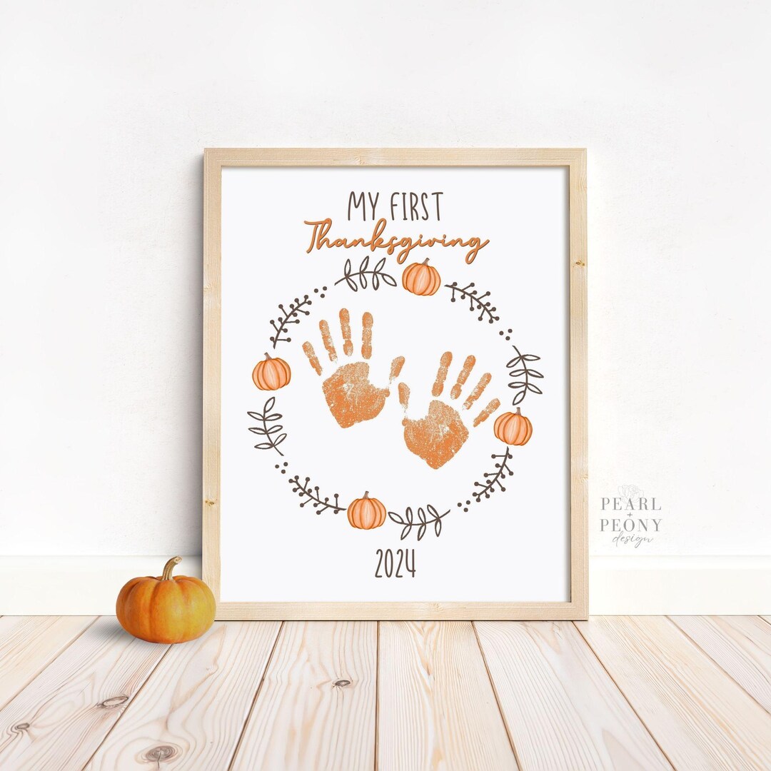 PRINTABLE Baby First Thanksgiving Handprint Art Keepsake 2024, DIY ...