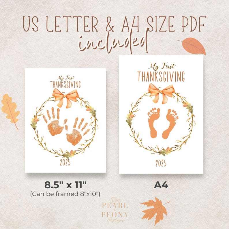 PRINTABLE Baby First Thanksgiving Handprint Art Keepsake 2025 DIY ...