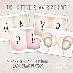 PRINTABLE Boho Watercolor Happy Birthday Banner, Birthday Garland ...