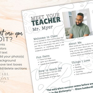 EDITABLE Meet the Teacher Template, Back to School Flyer, Teacher ...