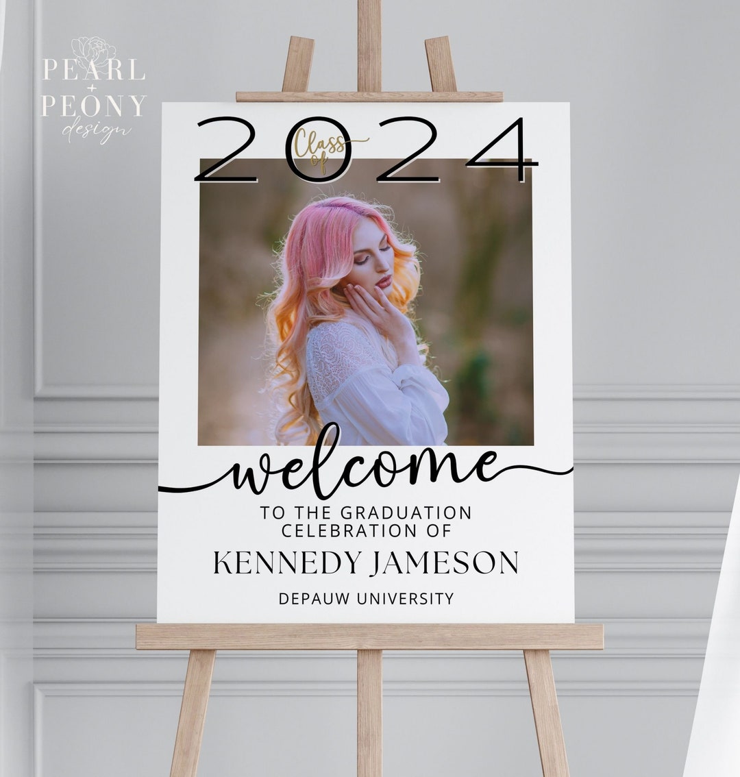 EDITABLE Modern Graduation Party Welcome Sign Template | DIY Class of ...