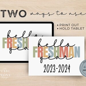PRINTABLE Boho First Day of Ninth Grade, Hello Freshman Year Sign, Back ...