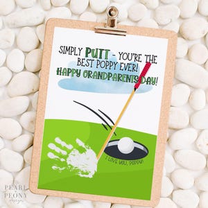 PRINTABLE Grandparents Day Handprint Art Craft for Poppy, Golf Keepsake ...