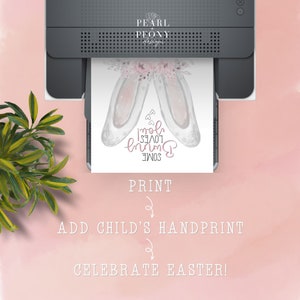 PRINTABLE Easter Handprint Art Craft for Kids, Bunny Footprint Keepsake ...