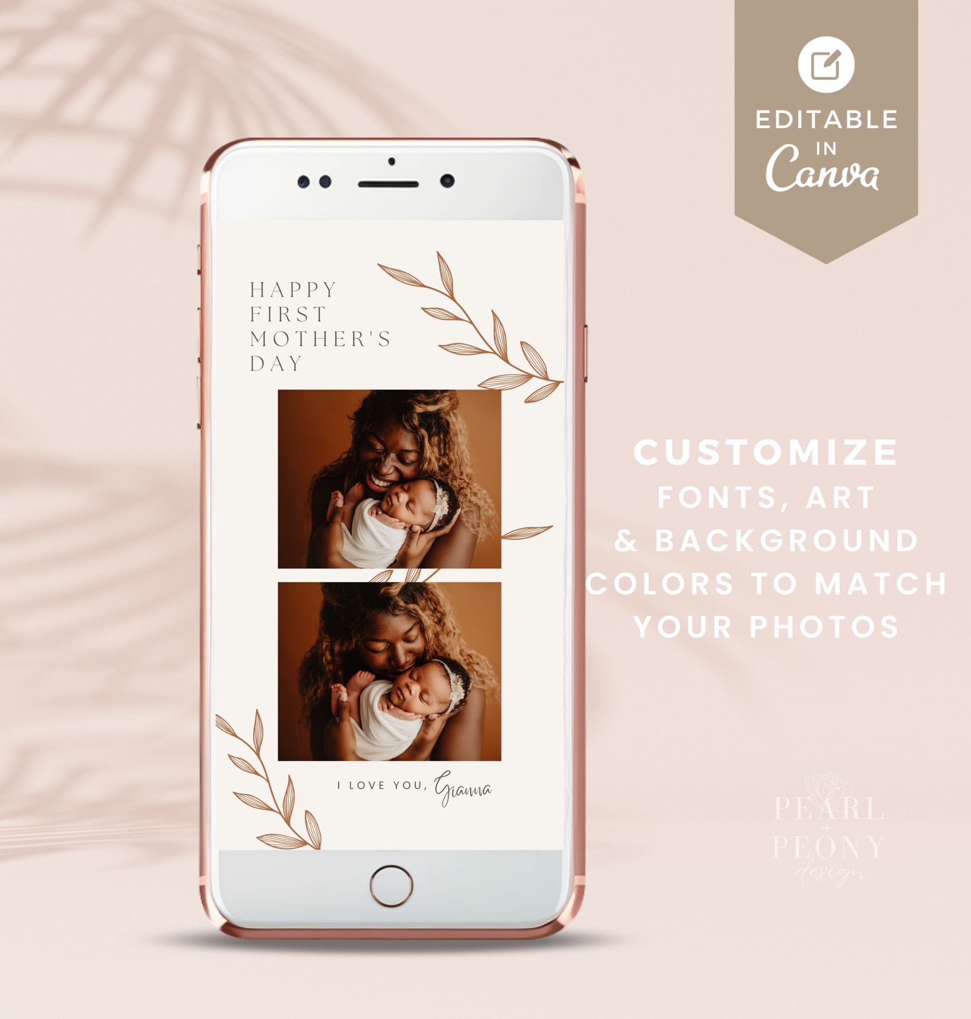 Digital Mother's Day Card Template Last Minute Mother's Day Card Photo ...