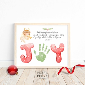 PRINTABLE Christian Christmas Handprint Art Craft, Joy Angel Bible ...