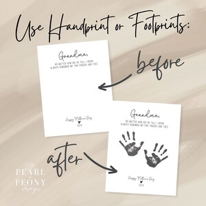 PRINTABLE Grandma Mothers Day Handprint Footprint Art Craft, Baby ...