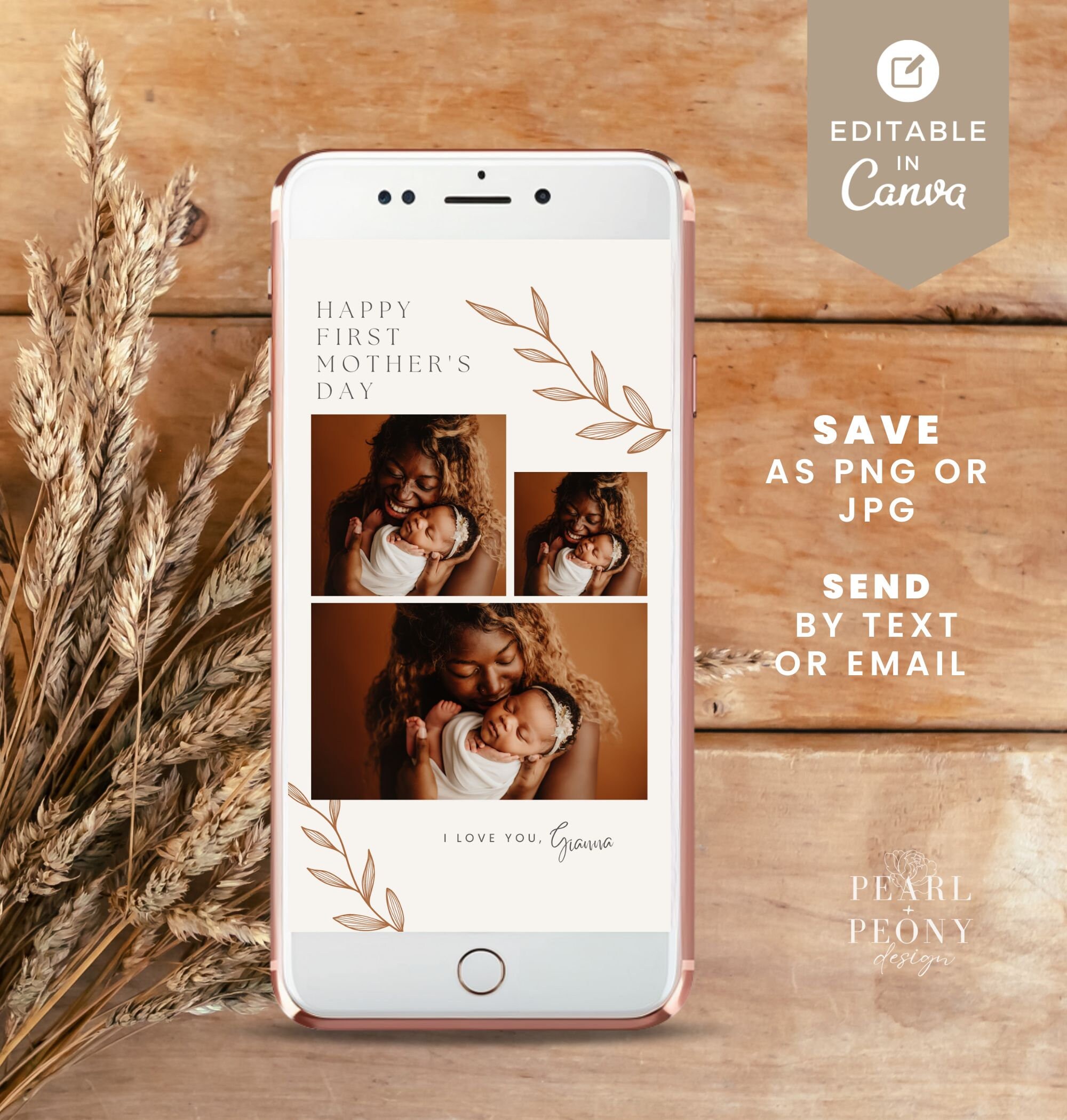 Digital Mother's Day Card Template Last Minute Mother's Day Card Photo ...