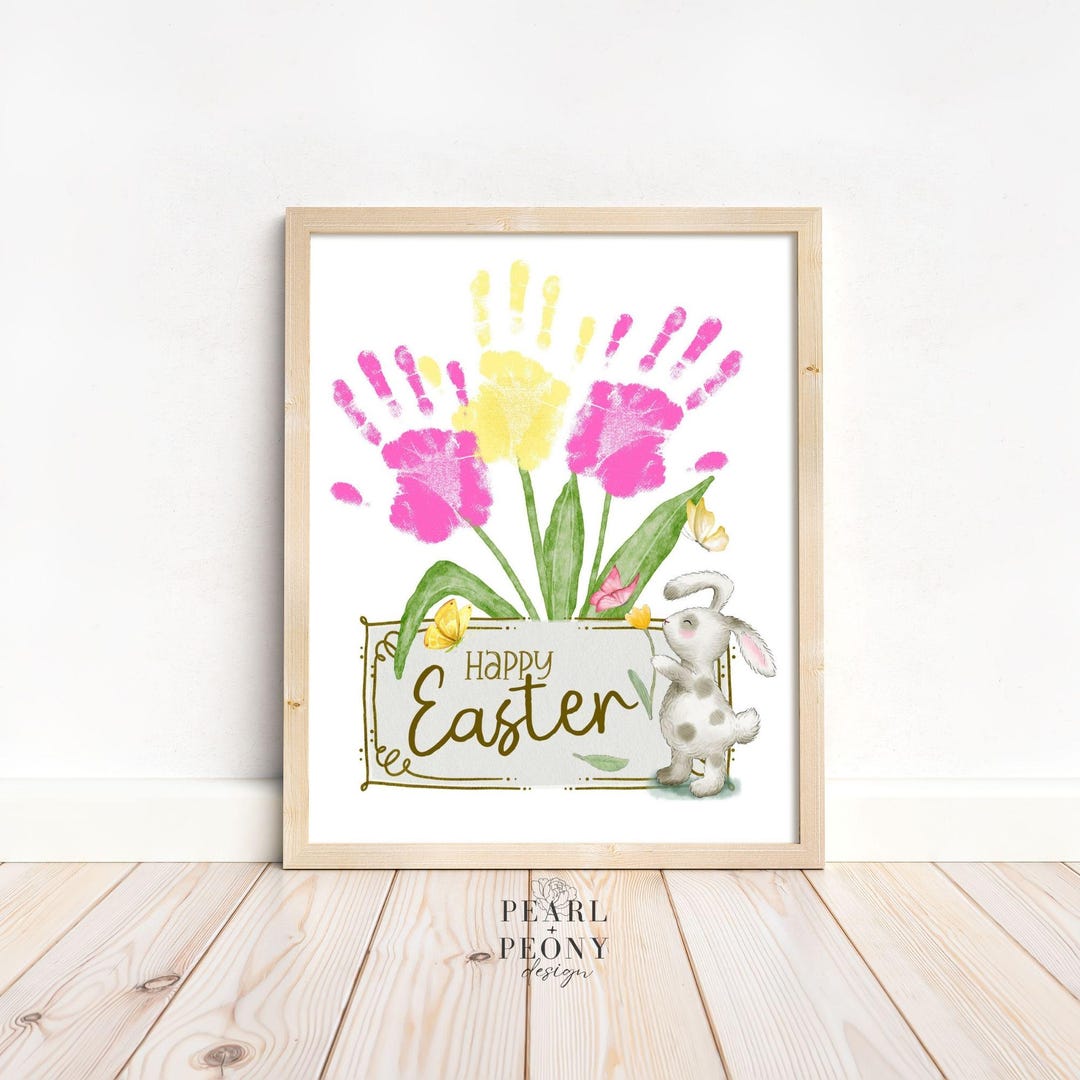 PRINTABLE Easter Handprint Art Craft for Kids, Chick Keepsake Art ...