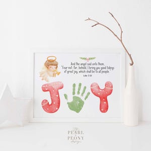 PRINTABLE Christian Christmas Handprint Art Craft, Joy Bible Verse, DIY ...