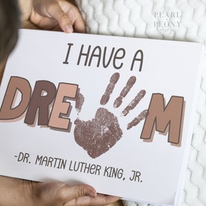 PRINTABLE MLK Day Handprint Art Craft for Kids, Black History Month ...