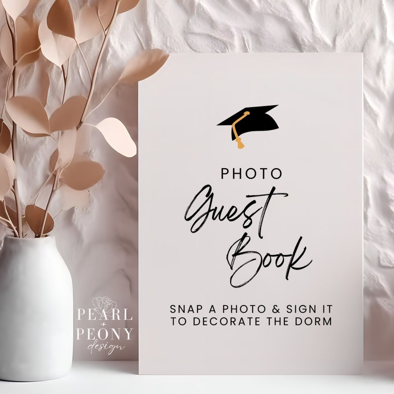 PRINTABLE Graduation Party Photo Guest Book Table Sign, NON-EDITABLE ...