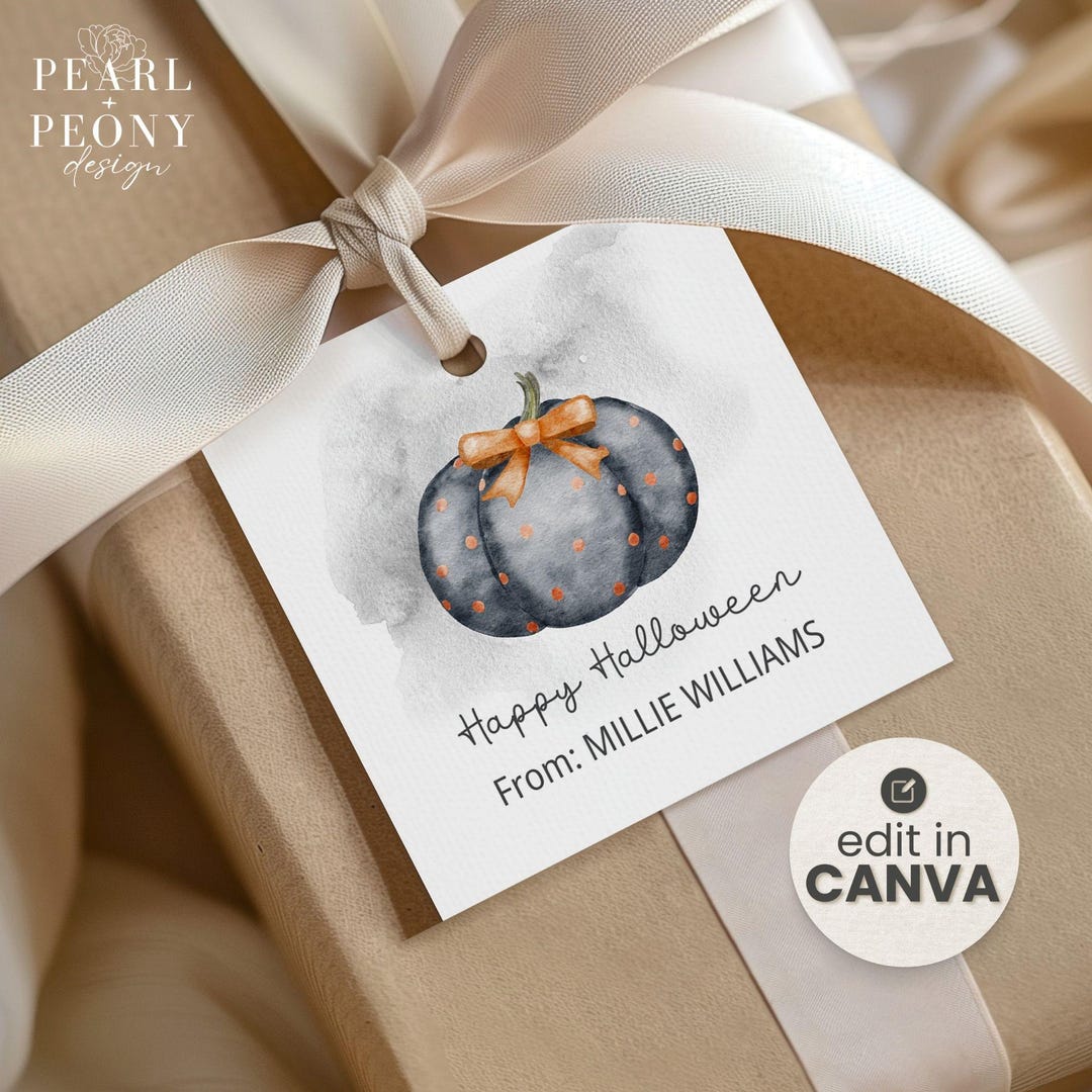 EDITABLE Halloween Gift Tag Template, Printable Classroom Party Favor ...