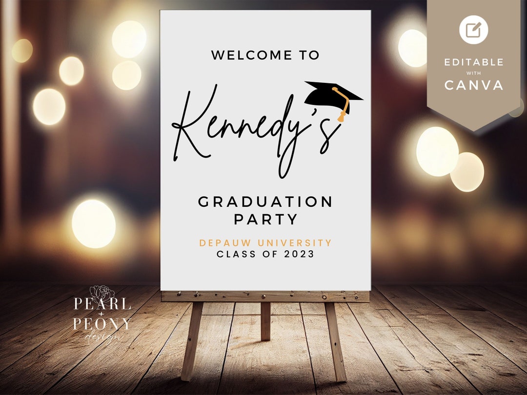 EDITABLE Graduation Party Welcome Sign Template | Graduation Party Sign ...