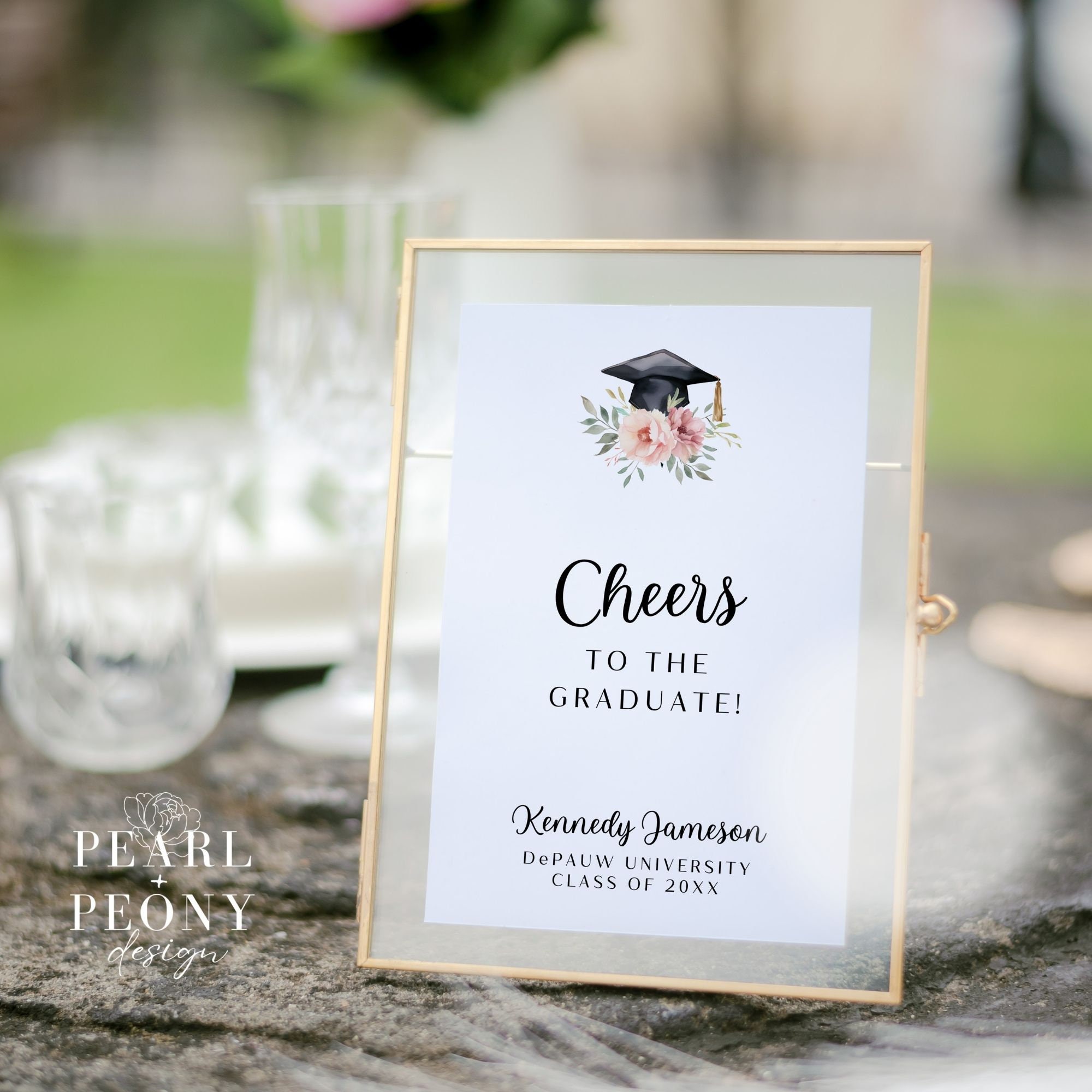 Graduation Drinks Table Sign, Printable Cheers to the Graduate Table ...