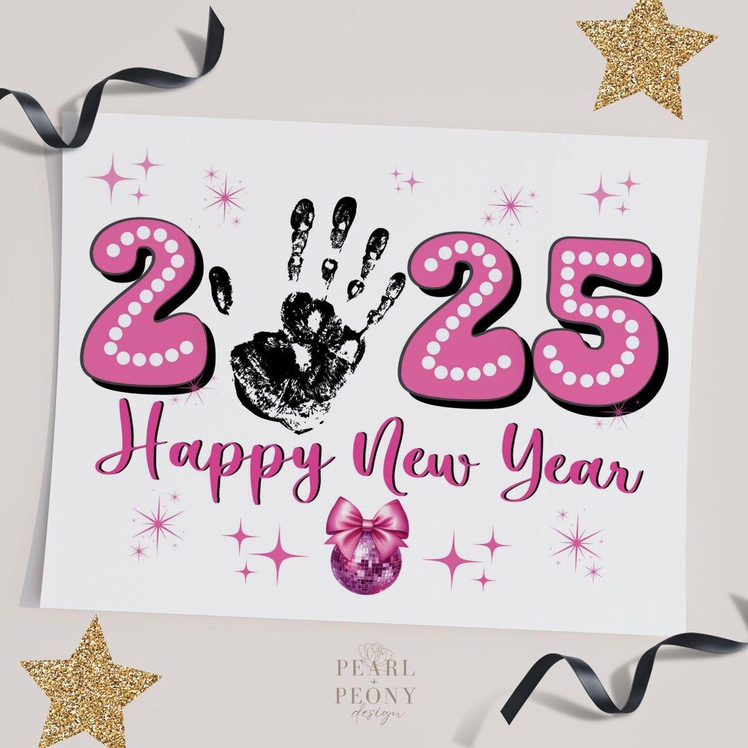PRINTABLE Happy New Year Handprint Art Craft for Kids, Keepsake Art ...