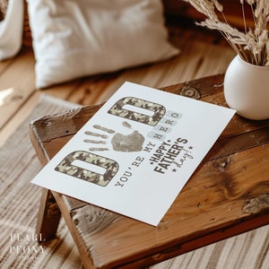 PRINTABLE Happy Father’s Day Handprint Art, Military You're My Hero Dad ...