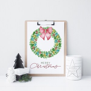 PRINTABLE Christmas Handprint Art, Wreath Thumbprint Craft, Preschool ...
