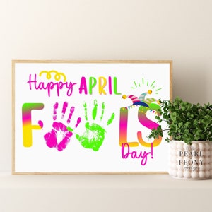 PRINTABLE April Fools Day Handprint Art Craft for Kids, Keepsake Art ...