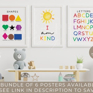 PRINTABLE Preschool Alphabet Learning Poster, Homeschool Printable ...