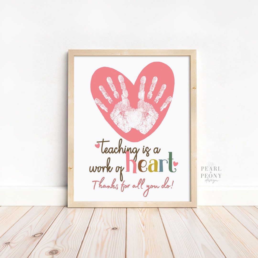 PRINTABLE Teacher Appreciation Handprint Art Craft, Keepsake Art ...