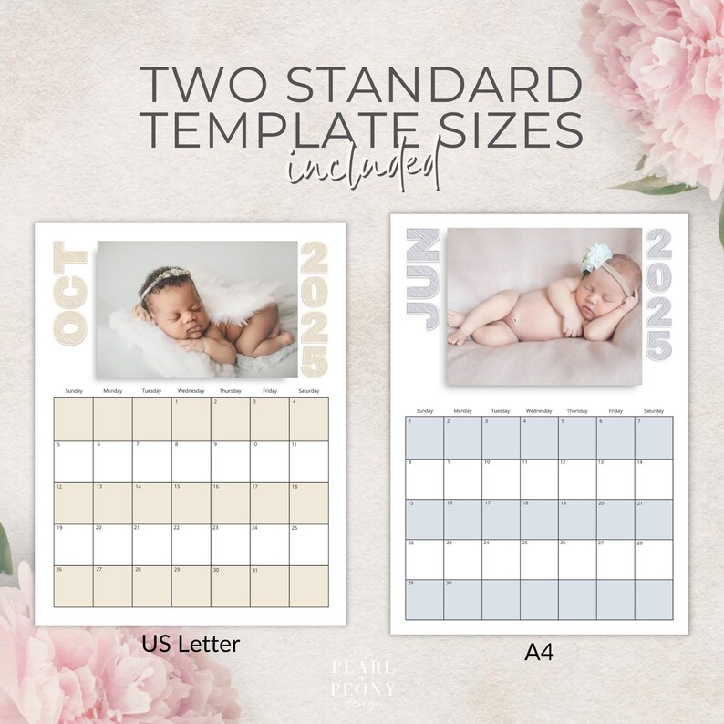 2025 Personalized Photo Calendar Template, Custom Monthly Pages, DIY ...