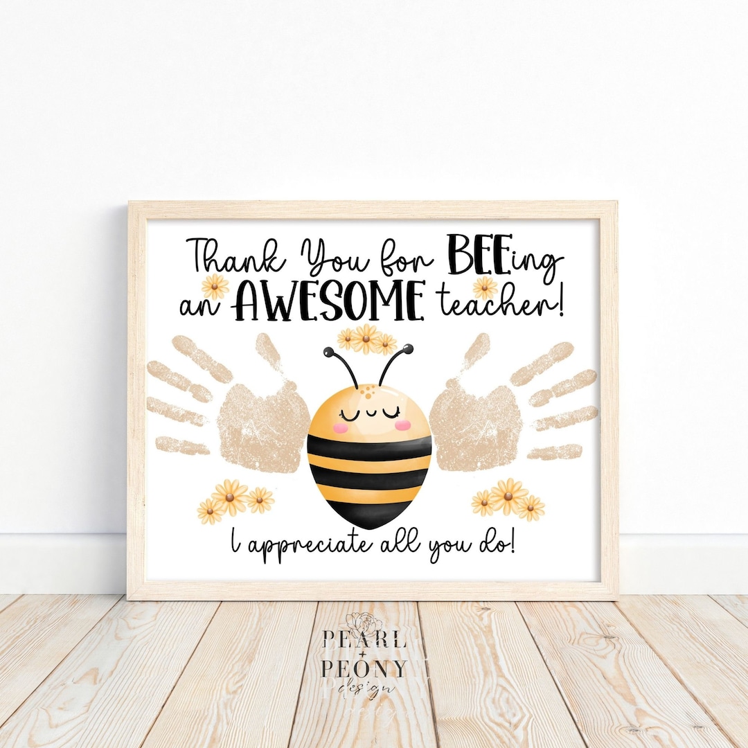 PRINTABLE Teacher Appreciation Handprint Art Craft, Keepsake Art ...