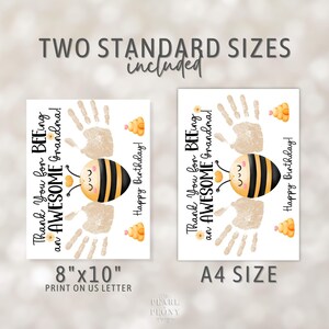 PRINTABLE Happy Birthday Handprint Art Craft for Grandma, Honey Bee ...