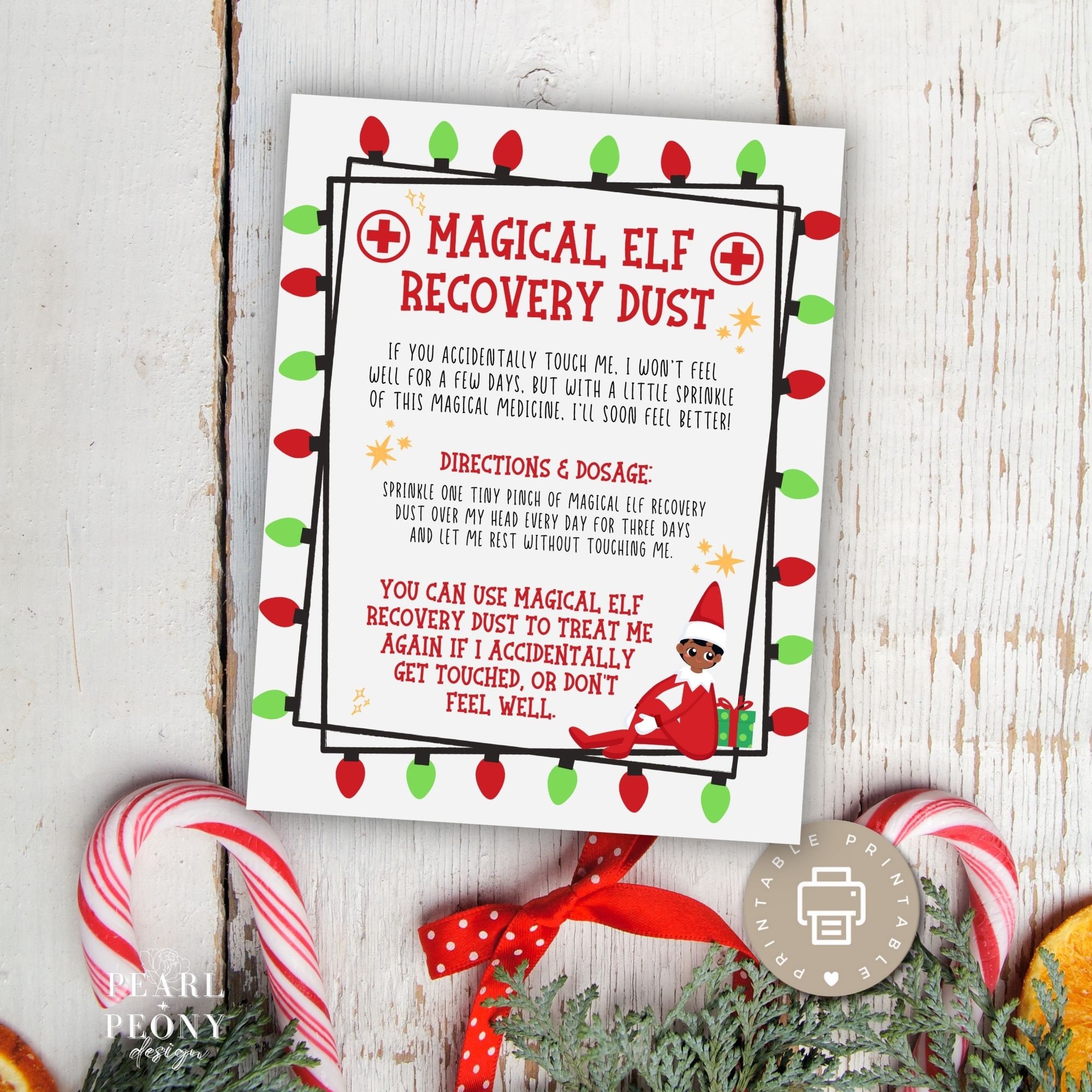 PRINTABLE Black Christmas Elf Recovery Letter, Magic Elf Recovery Dust ...