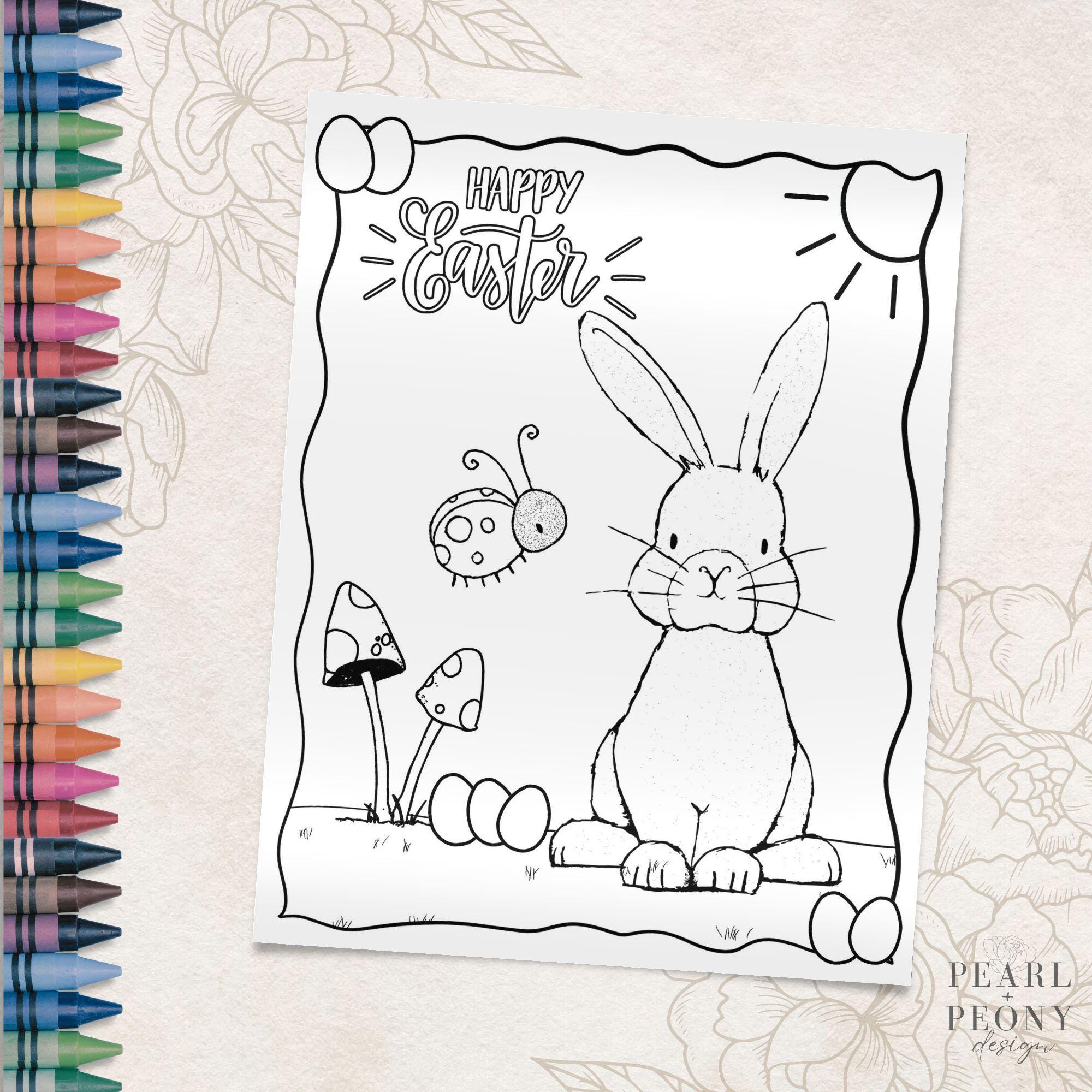 PRINTABLE Easter Bunny Coloring Page, Coloring Sheet, Toddler Preschool ...