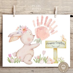 PRINTABLE Easter Handprint Art Craft for Kids, Bunny Keepsake Art ...
